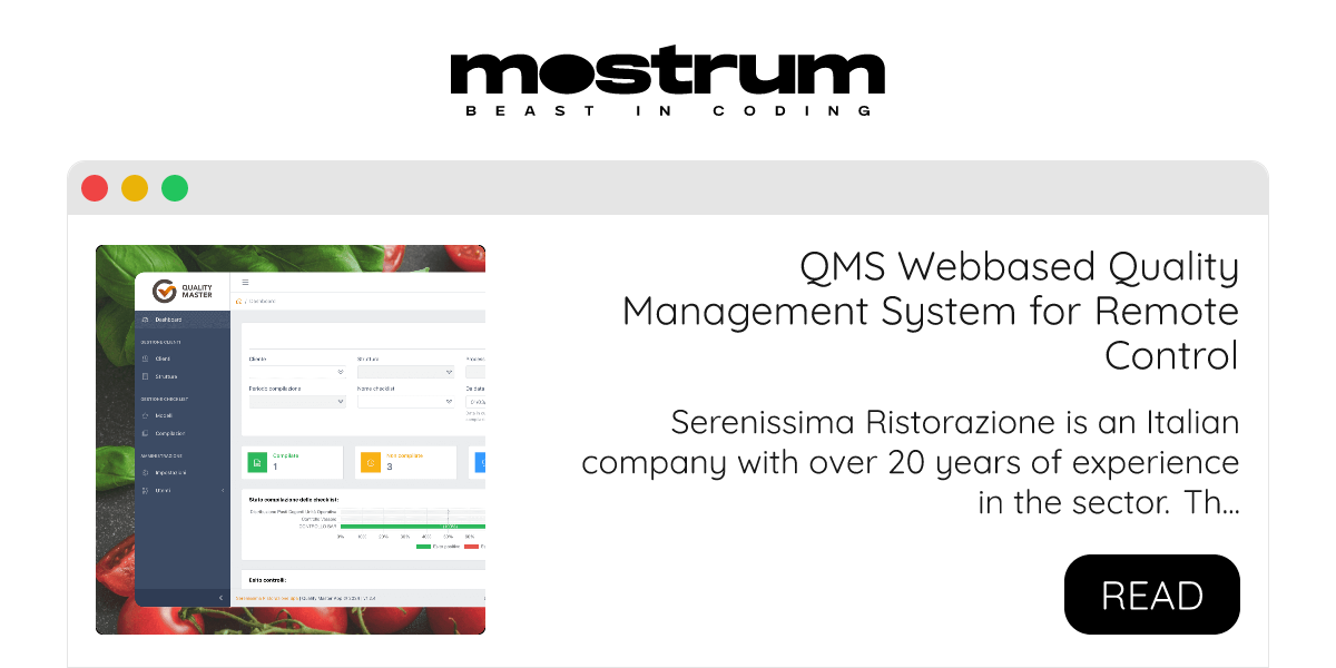 QMS Webbased Quality Management System for Remote Control | Mostrum