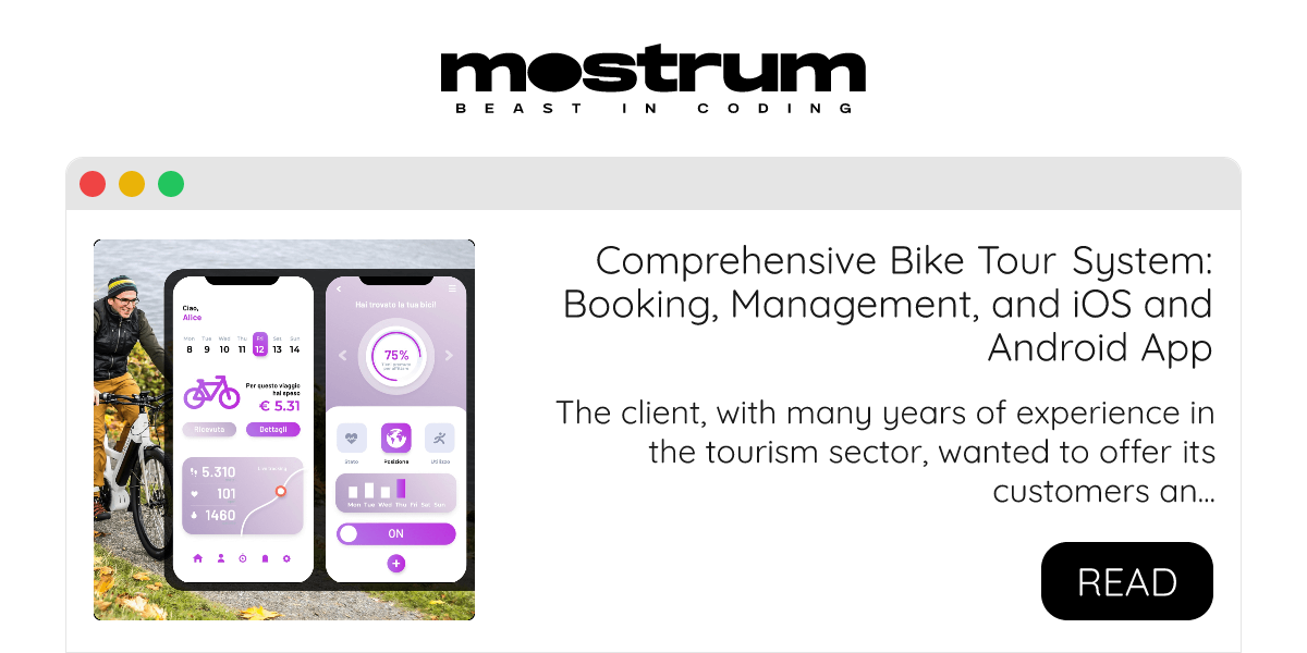 Comprehensive Bike Tour System: Booking, Management, and iOS and Android App | Mostrum